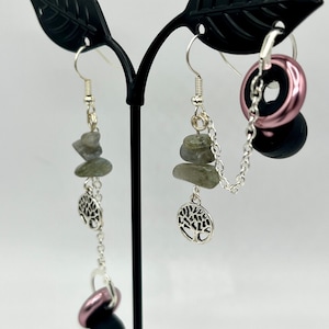 Labradorite Bodhi Tree of Life Loop Earplug or AirPod Earbud Earrings ...
