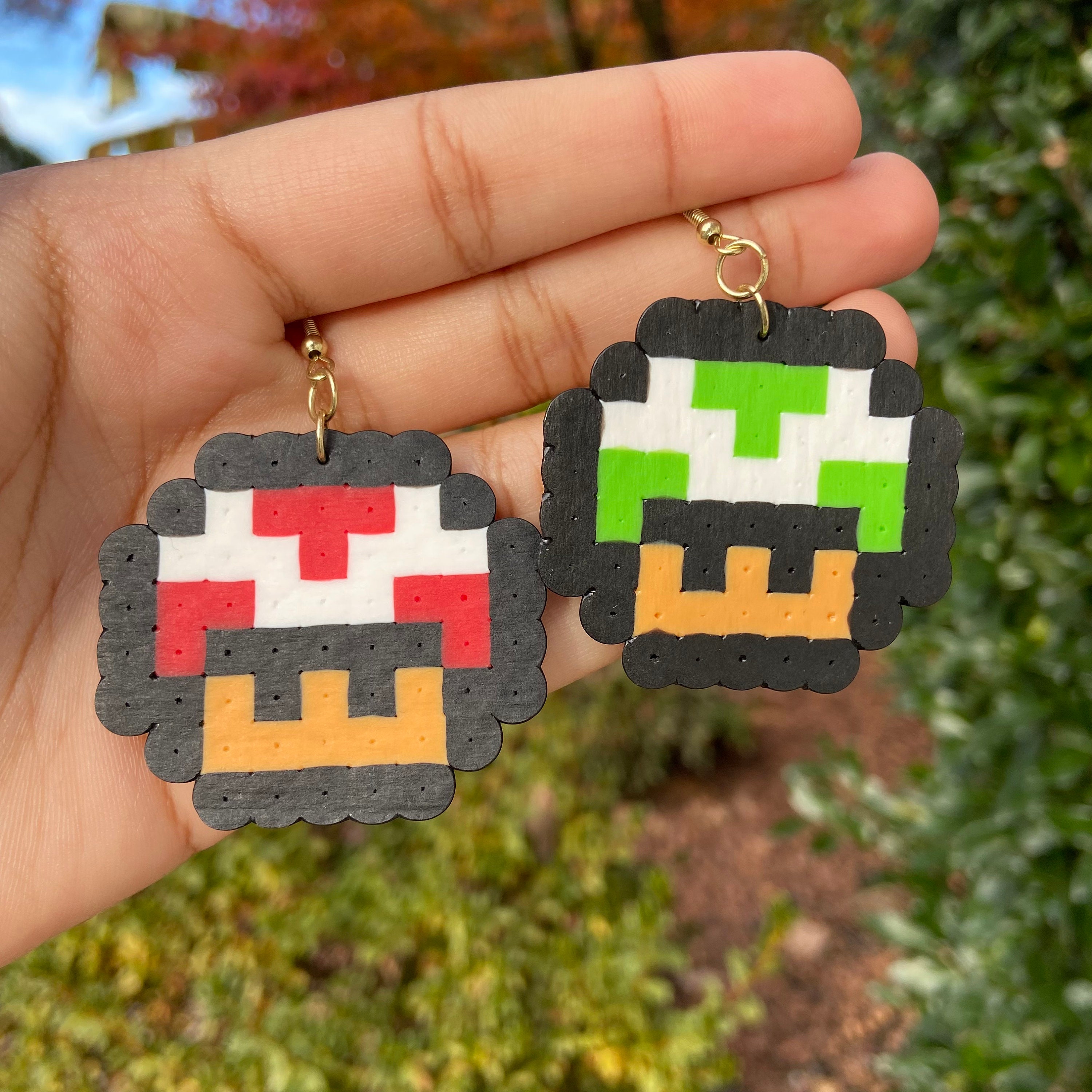 Super Mario Toad Perler Bead Earrings - Etsy