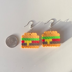 Burger Perler Bead Earrings - Etsy