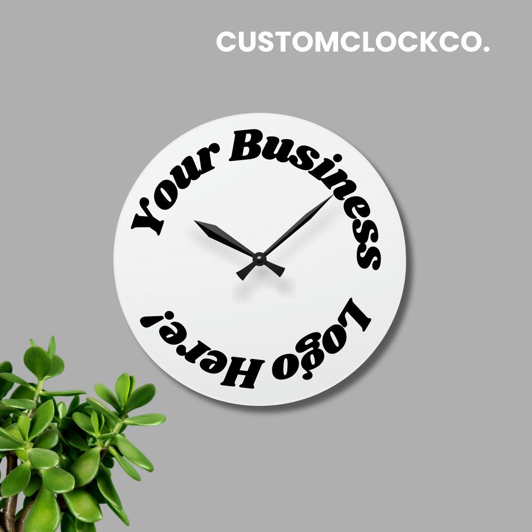 Custom Clock for Businesses, 8x8 Inch, Clock Gift for Business Owners ...