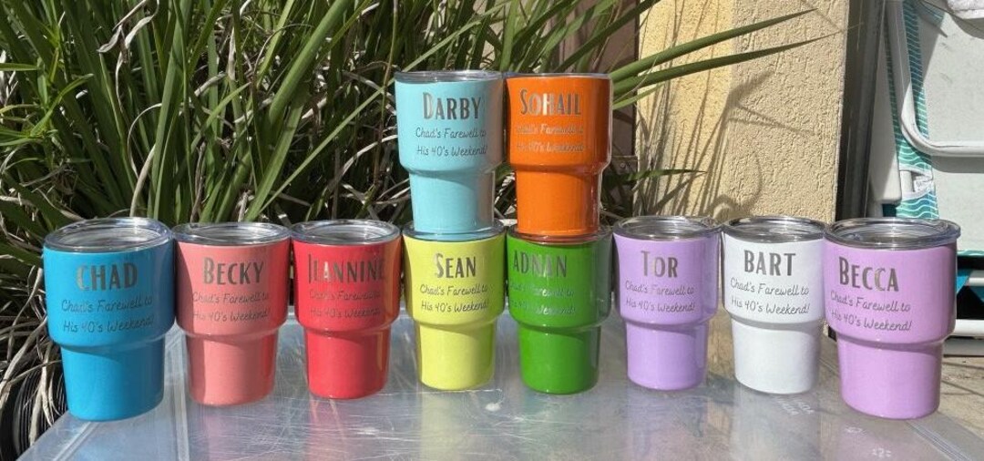 Engraved Mini Stanley Cup Tumblers: 2oz Stainless Steel Wedding Favors ...