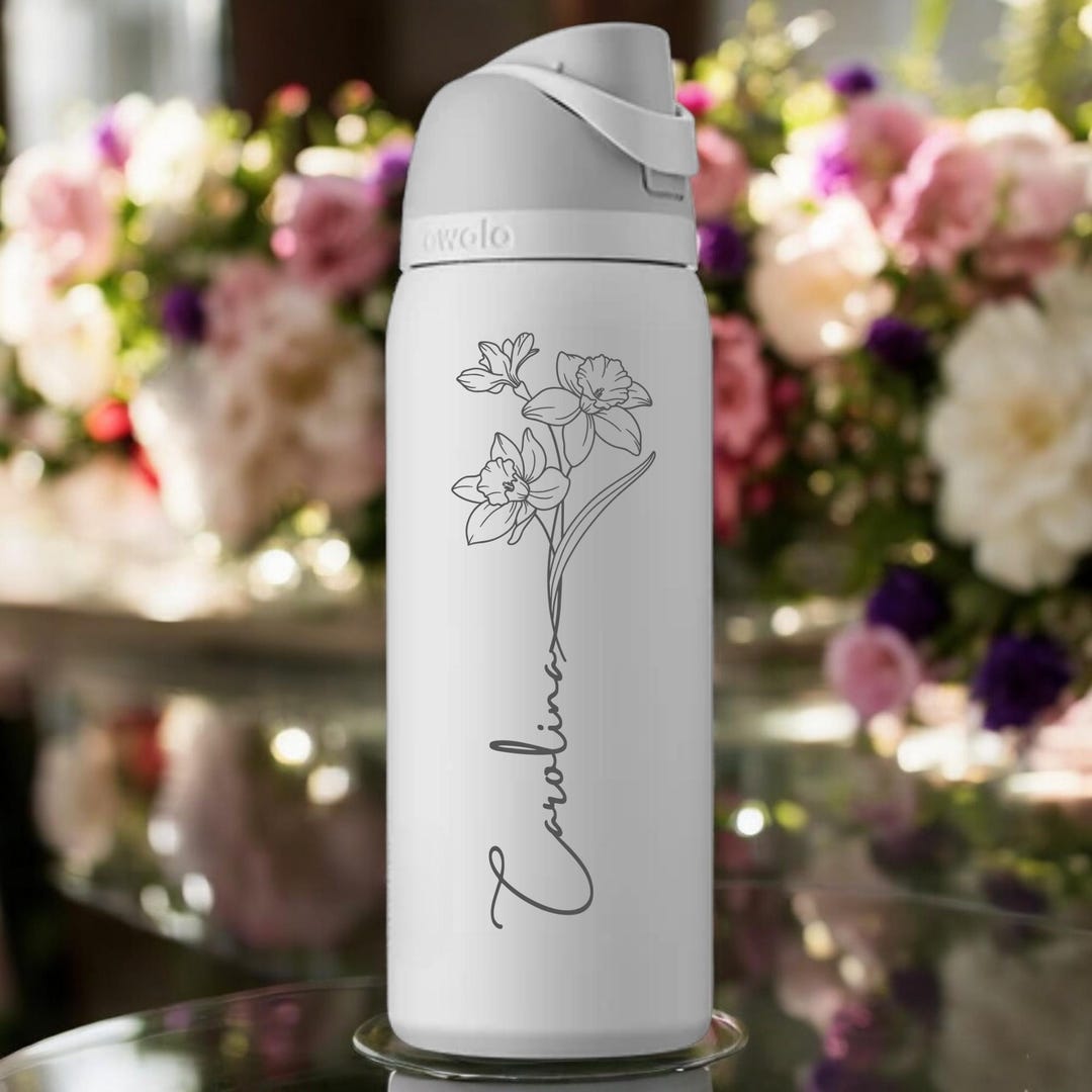 Personalized Birth Flower Owala Tumbler: Bridesmaid Proposal Gift - Etsy
