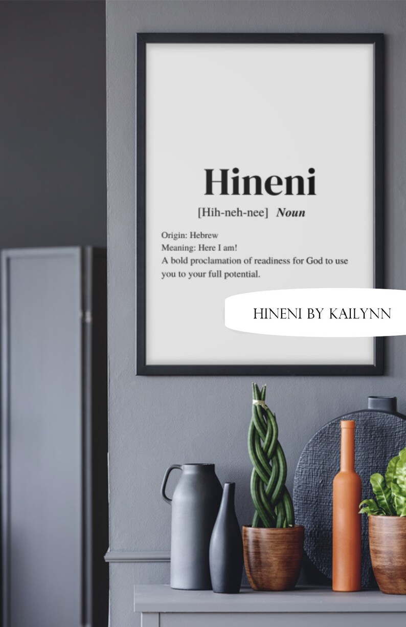 Christian Wall Art, Hineni, Dictionary Definition, Hineni PDF, Hineni ...