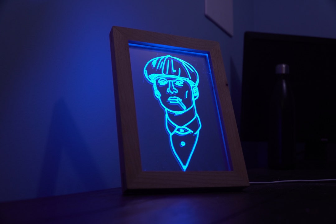 3D LED Wooden Acrylic Engraved Picture Frame Desk Lamp With Adjustable ...