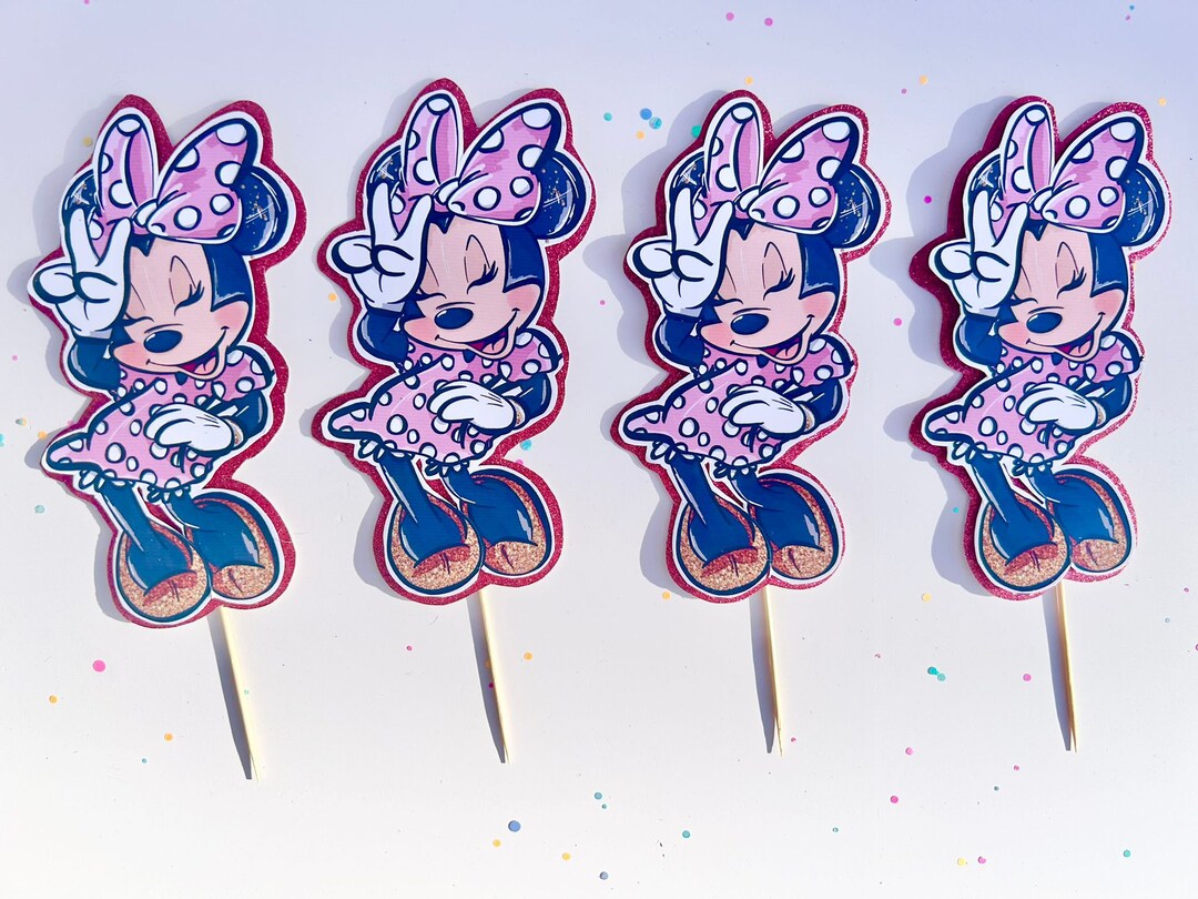 Minnie Toppers for Cupcakes, Fusia, Party Decoration, Paper and Party ...