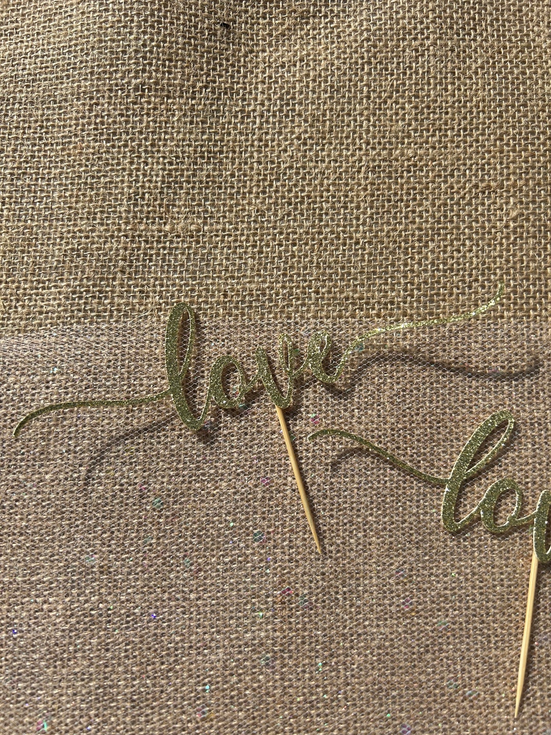 Love 12 Cupcake Toppers, Gold Color, Cake Topper, Party Decoration ...