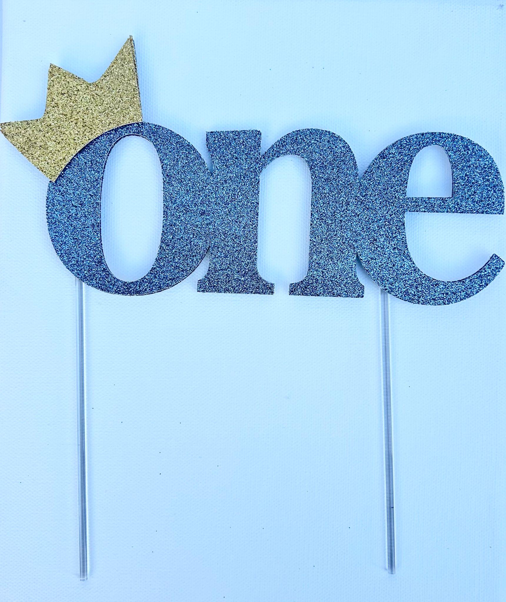 Topper Happy Birthday One, Topper One Black, Party Decoration, Paper ...