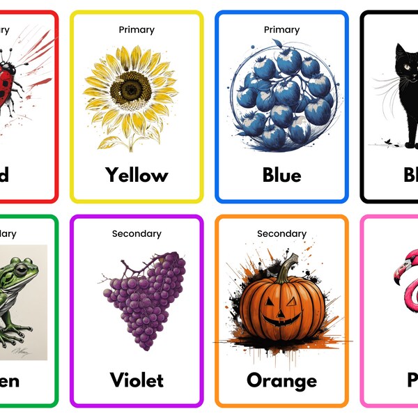 Adhd Friendly Flash Cards - Etsy