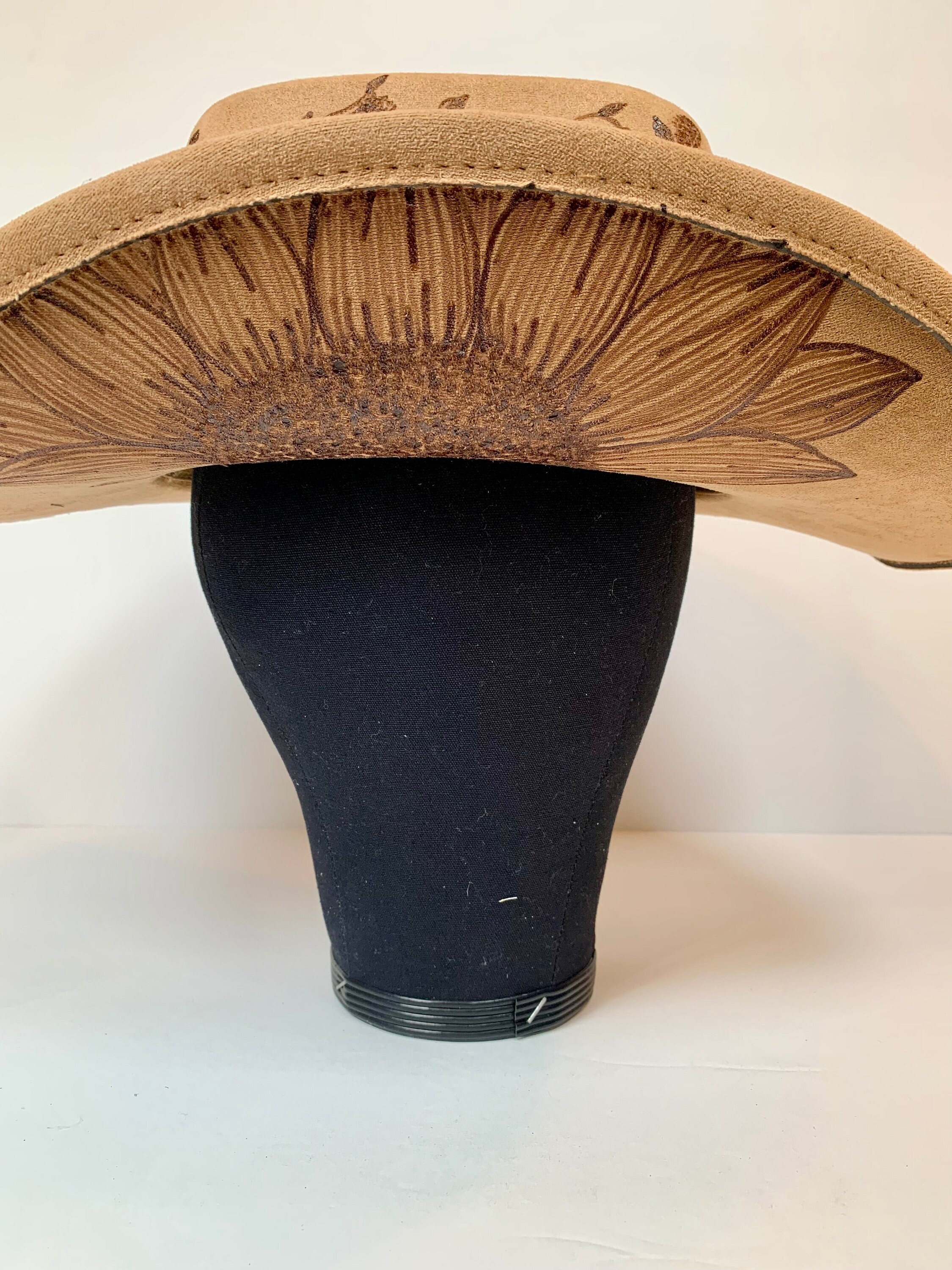 Burned Hat-pyrography Hat-vegan Suede Custom Cowboy Hat-cowgirl Hat ...