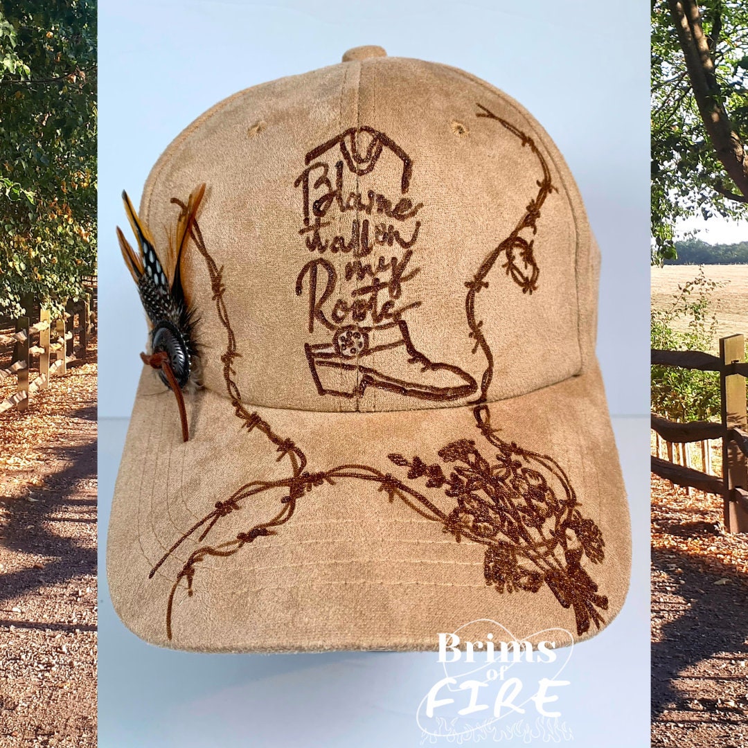 Vegan Suede Ball Cap-suede Ball Cap-cowboy Ball Cap-blame It All on My ...