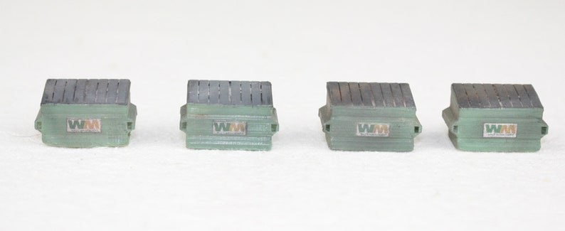 HO Scale 1:87 Set of 4 Commercial Garbage Dumpsters, New Painted ...