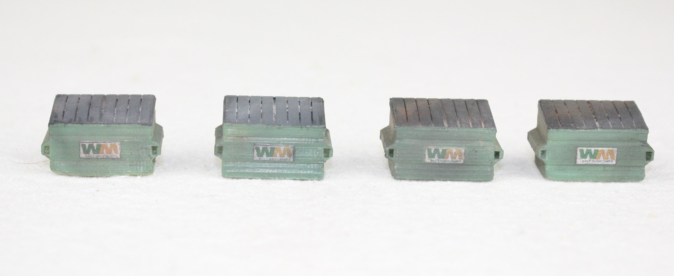 HO Scale 1:87 Set of 4 Commercial Garbage Dumpsters, New Painted ...