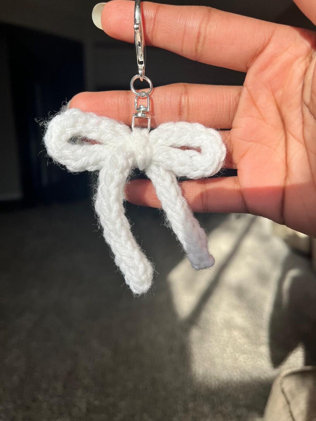 Crochet Coquette Keychain, Crochet Bow Keychain, Bow Keychain, Coquette ...