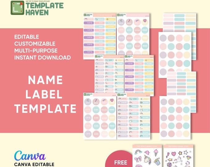 School Supply Labels / Name Labels for School Supplies / School Labels ...