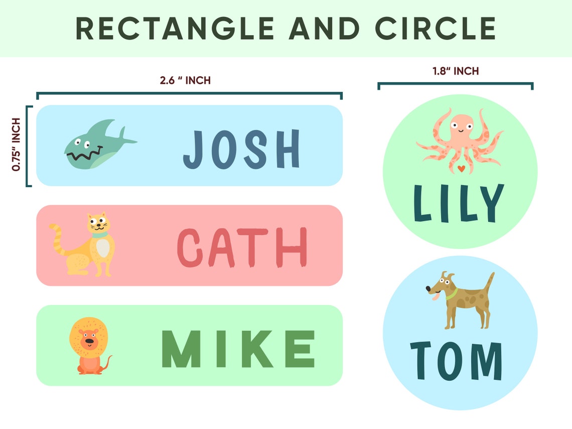 PASTEL Name Label | School/ DAYCARE Supply Labels | Digital Download ...