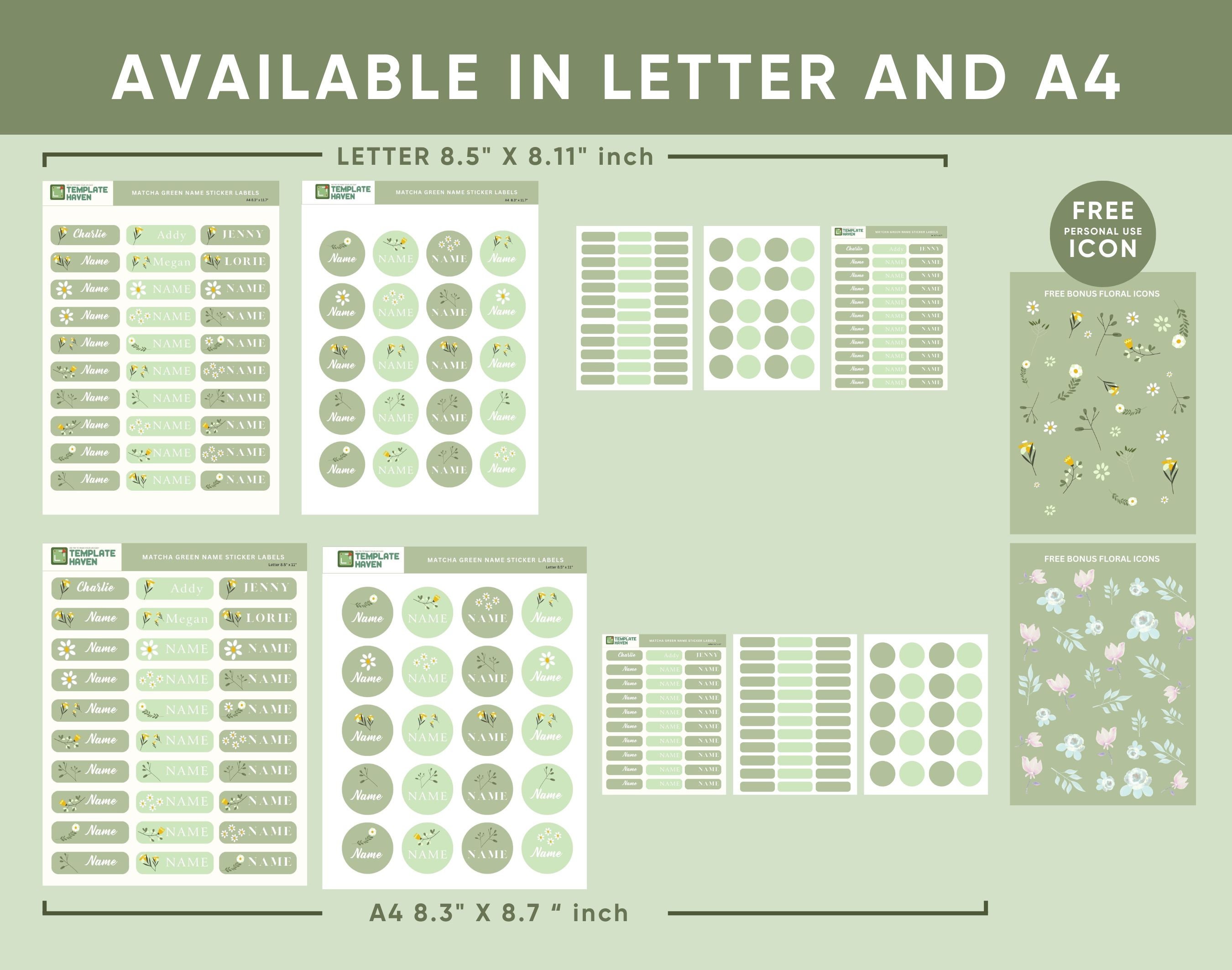 Matcha Green Pastel School Supply Labels / Stationary Labels for School ...