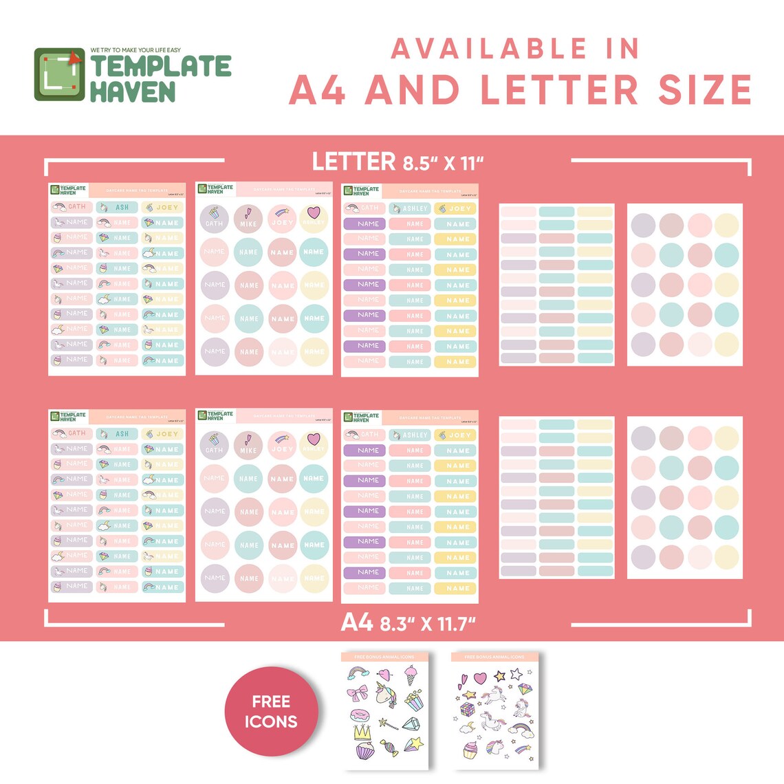 Pastel Pink School Supply Labels / Name Labels for School Supplies ...