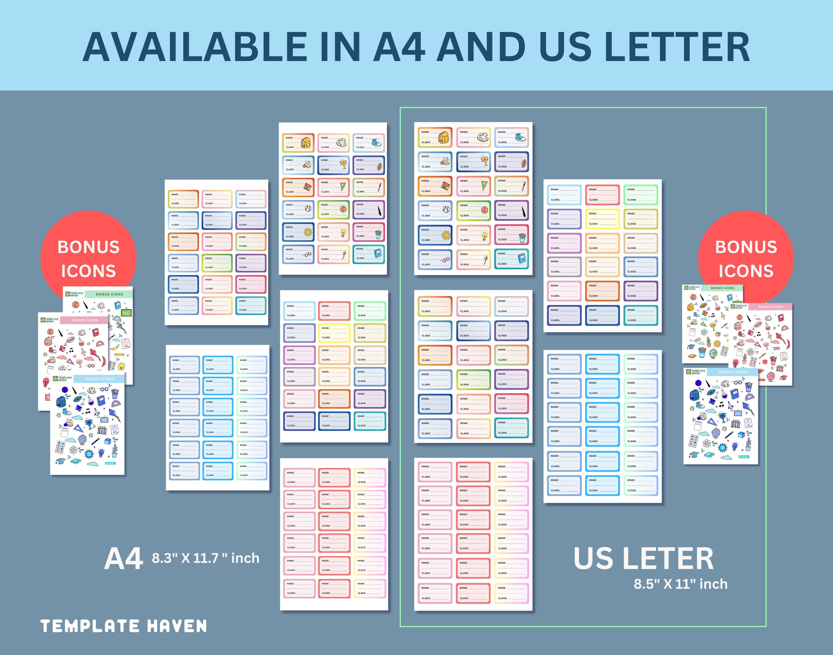 Pastel Name Template| Back to School Label| School/ DAYCARE Supply ...