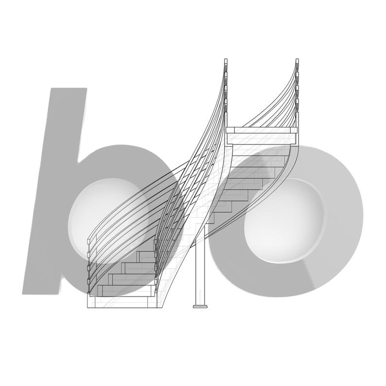 1/6 Scale Spiral Stair Step Ladder Staircase Stairway (3D Print File ...