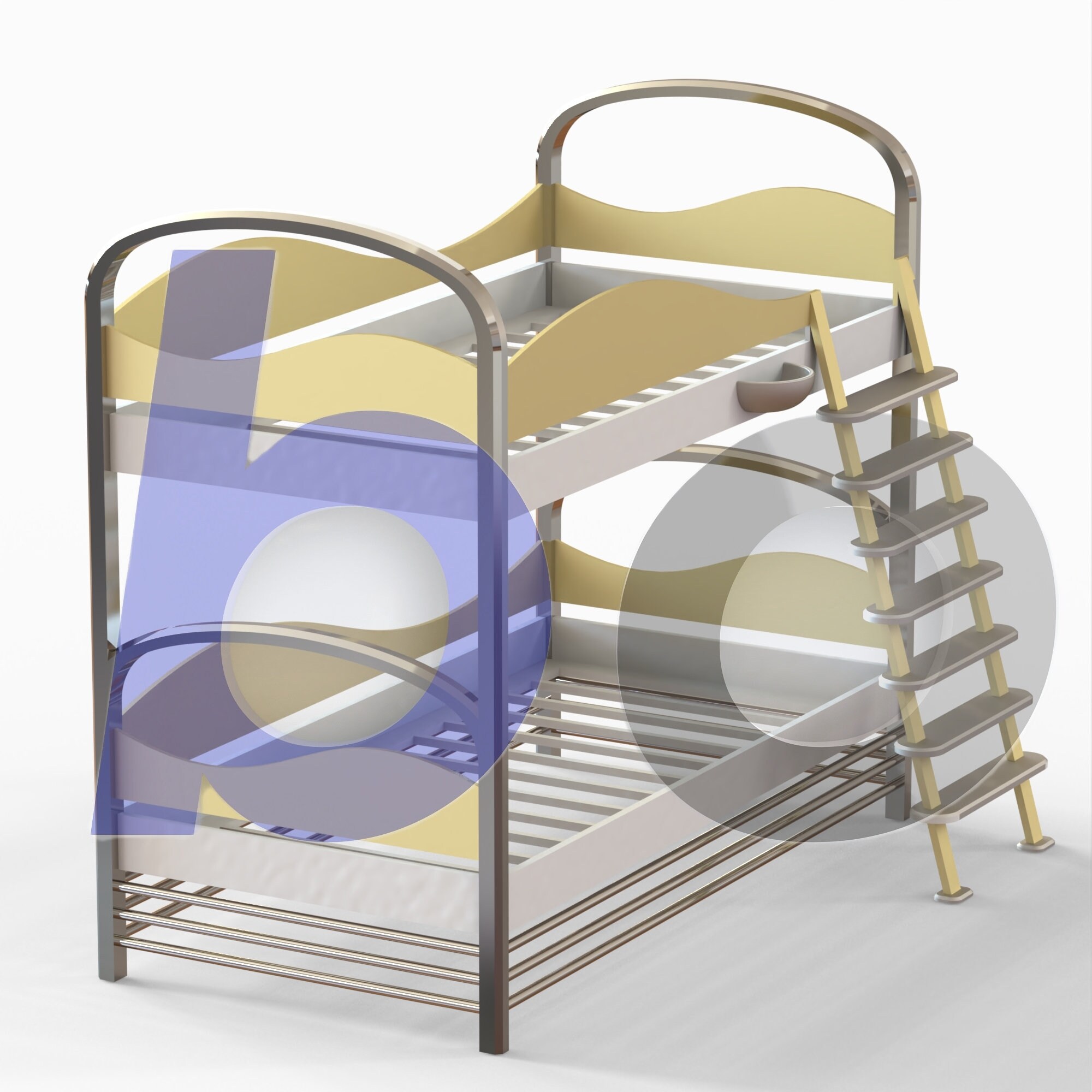 1:12 Scale Bunk Bed Loft Double Decker Stacked Furniture Miniature ...