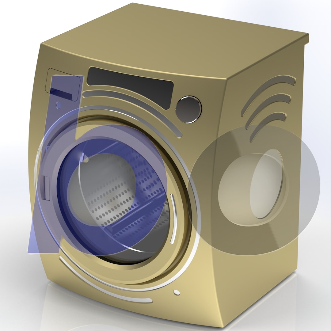 1:12 Scale Washing Machine Washer Moveable Turnable Miniature Dollhouse ...