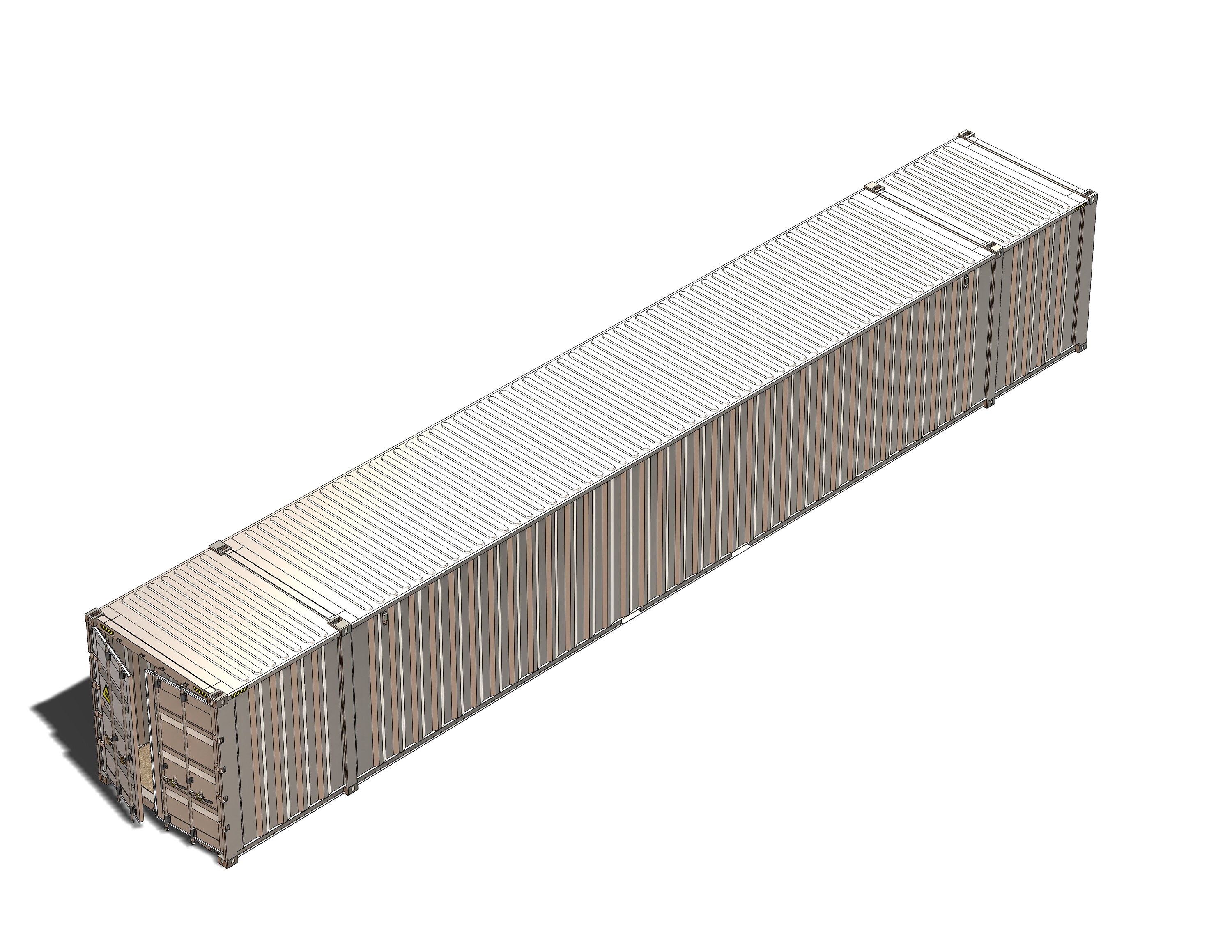 53' Real Shipping Container 1:25 Scale for 3D Printing STL Digital File ...