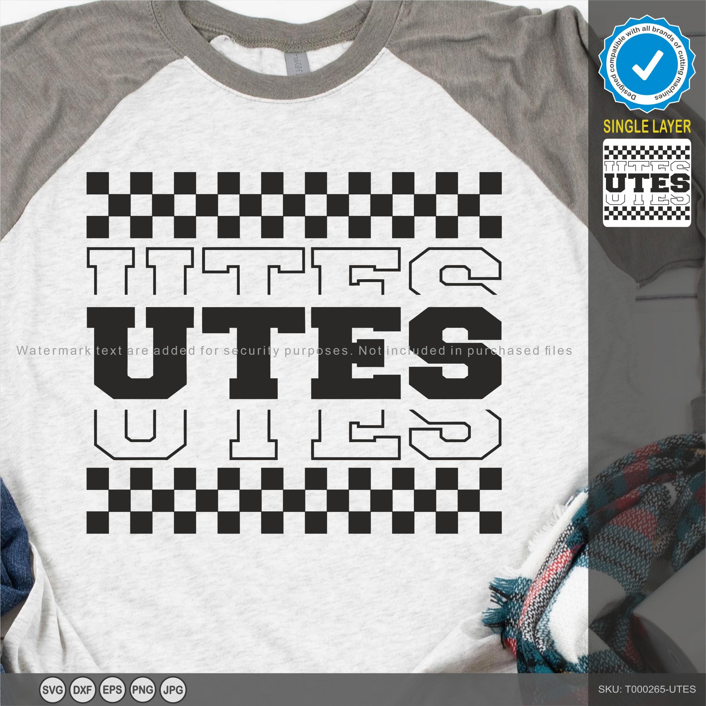 Utes Svg, Utes Checkered Typography 9 Sports Svg Mascot Pack, Utes ...