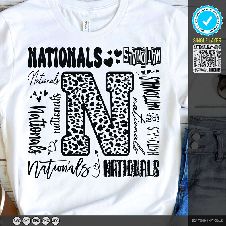 Nationals Svg, Nationals Typography 4 Sports Svg Mascot Pack, Nationals ...