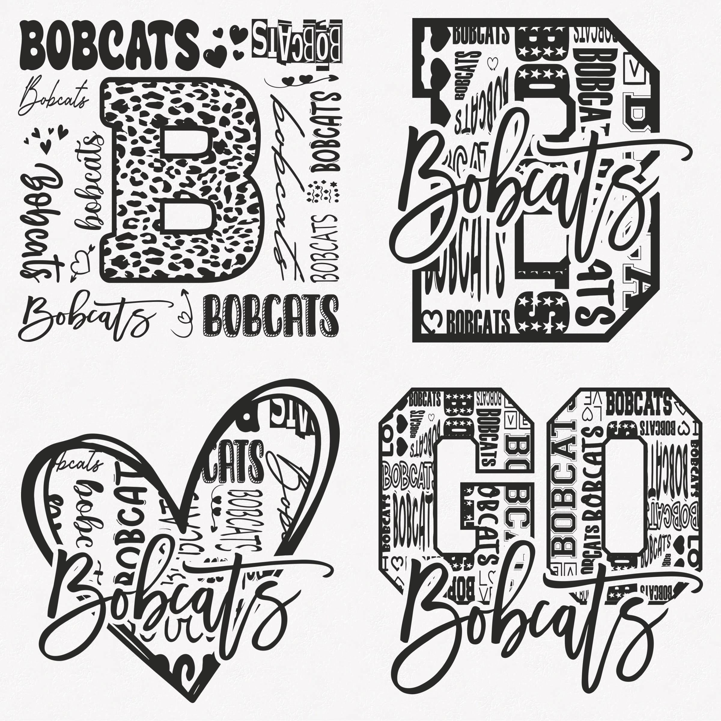 Bobcats Svg, Bobcats Typography 4 Sports Svg Mascot Pack, Bobcats ...