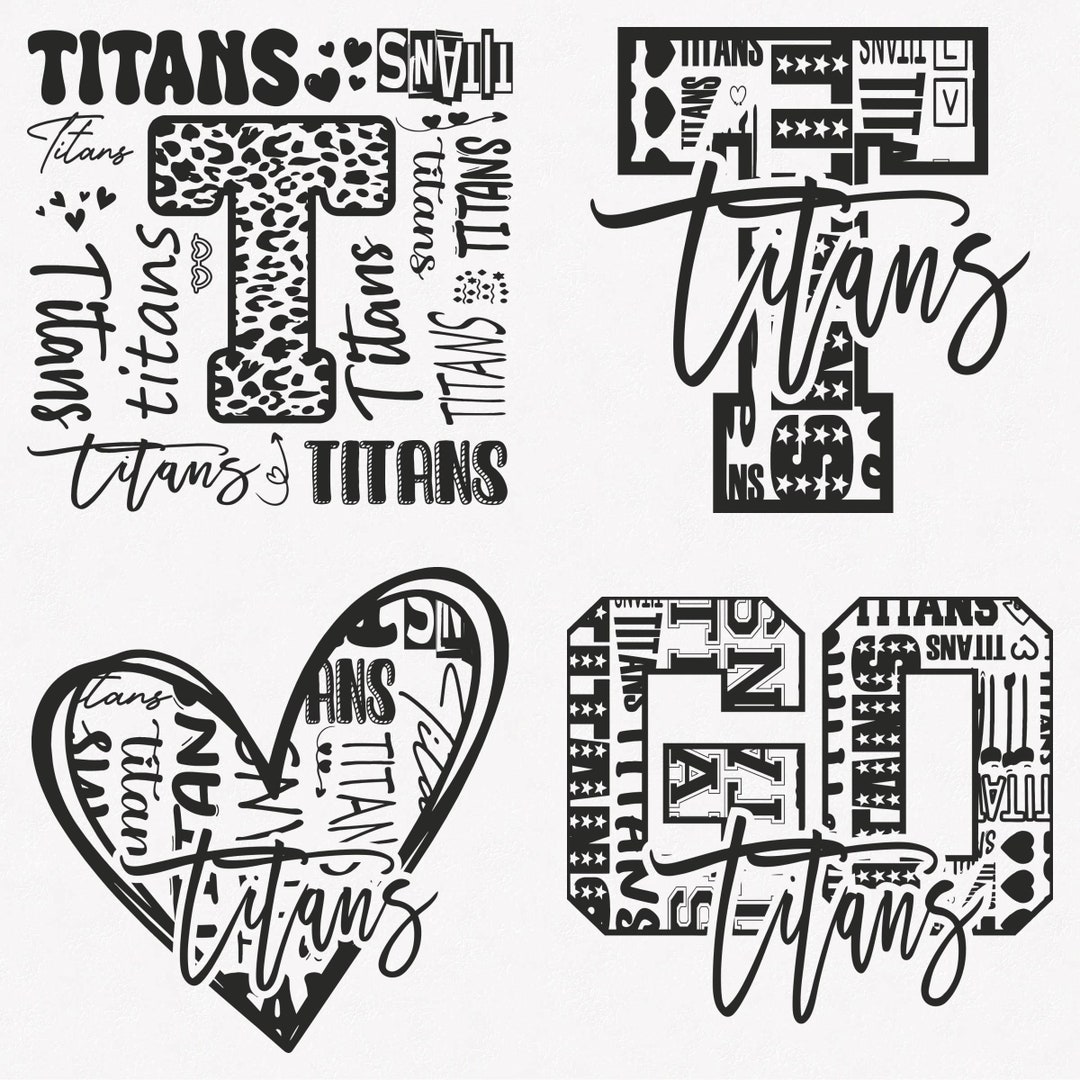 Titans Svg, Titans Typography 4 Sports Svg Mascot Pack, Titans ...