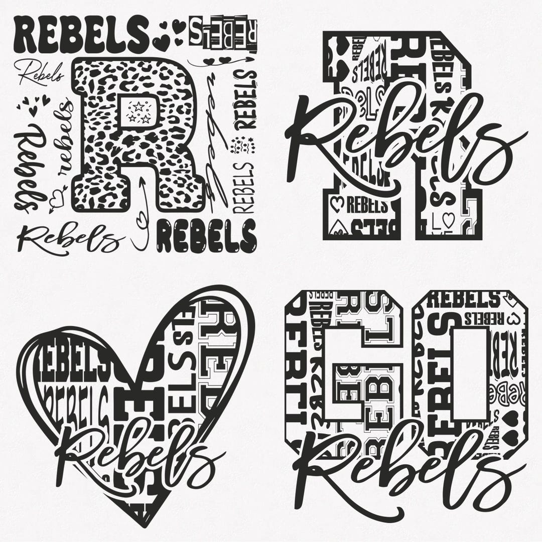 Rebels Svg, Rebels Typography 4 Sports Svg Mascot Pack, Rebels ...