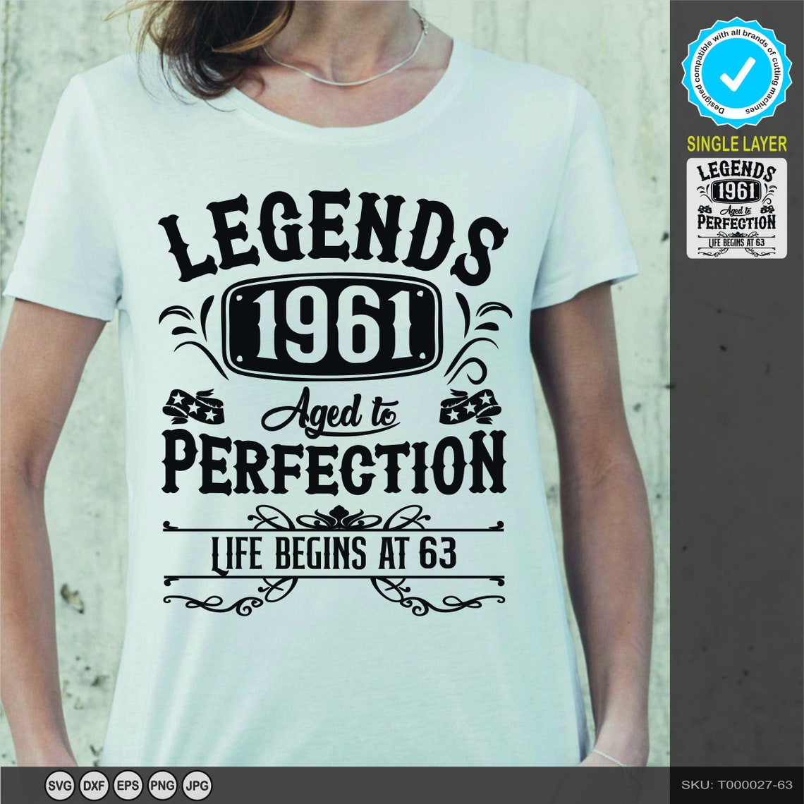1961 Svg, 63rd Birthday Svg, 6-pack 1961 Svg Bundle, Vintage 1961 Svg, Aged to Perfection 1961 ...