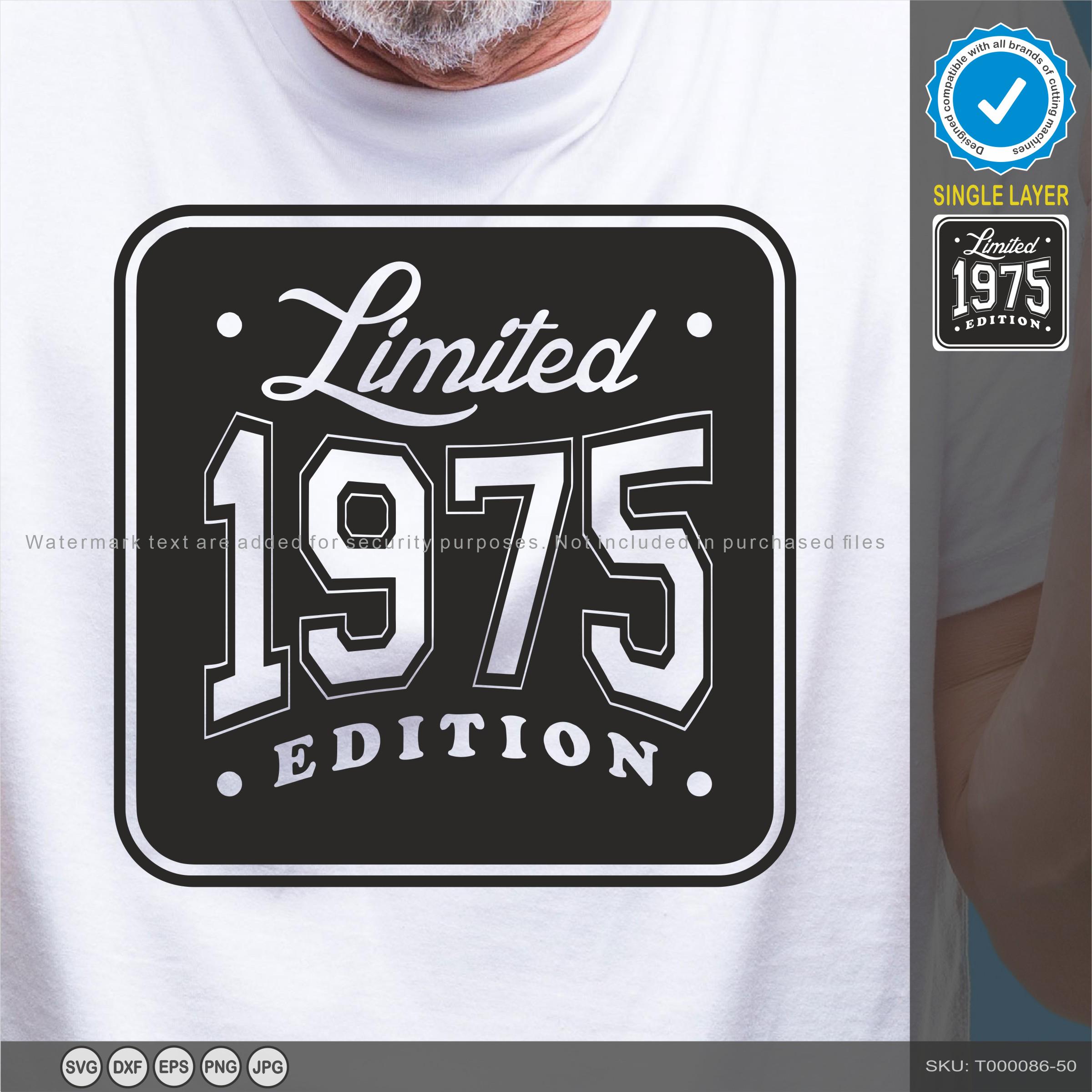 1975 Svg, 50th Birthday Svg, 6-pack 1975 Svg Bundle, Vintage 1975 Svg ...