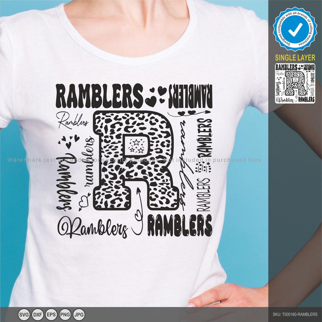 Ramblers Svg, Ramblers Typography 4 Sports Svg Mascot Pack, Ramblers ...