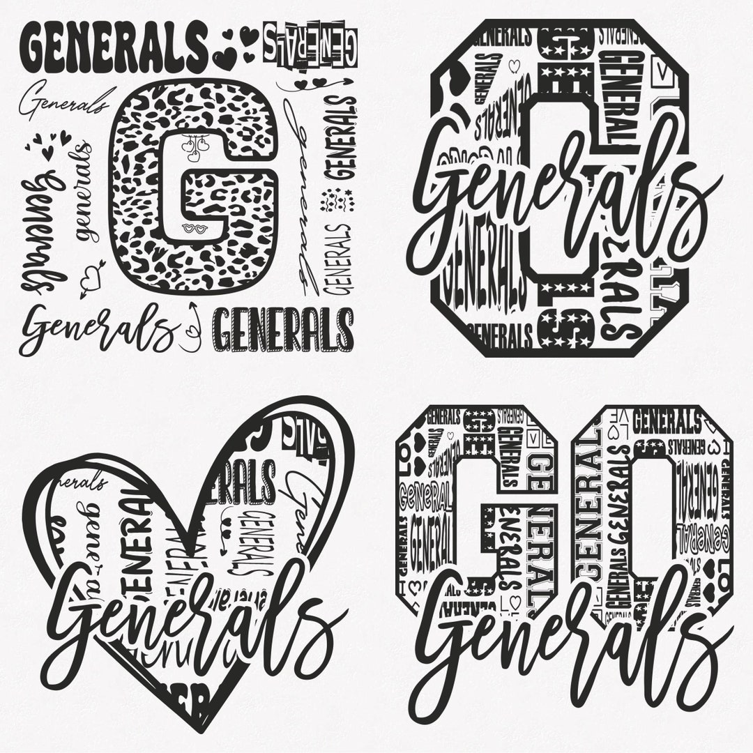 Generals Svg, Generals Typography 4 Sports Svg Mascot Pack, Generals ...