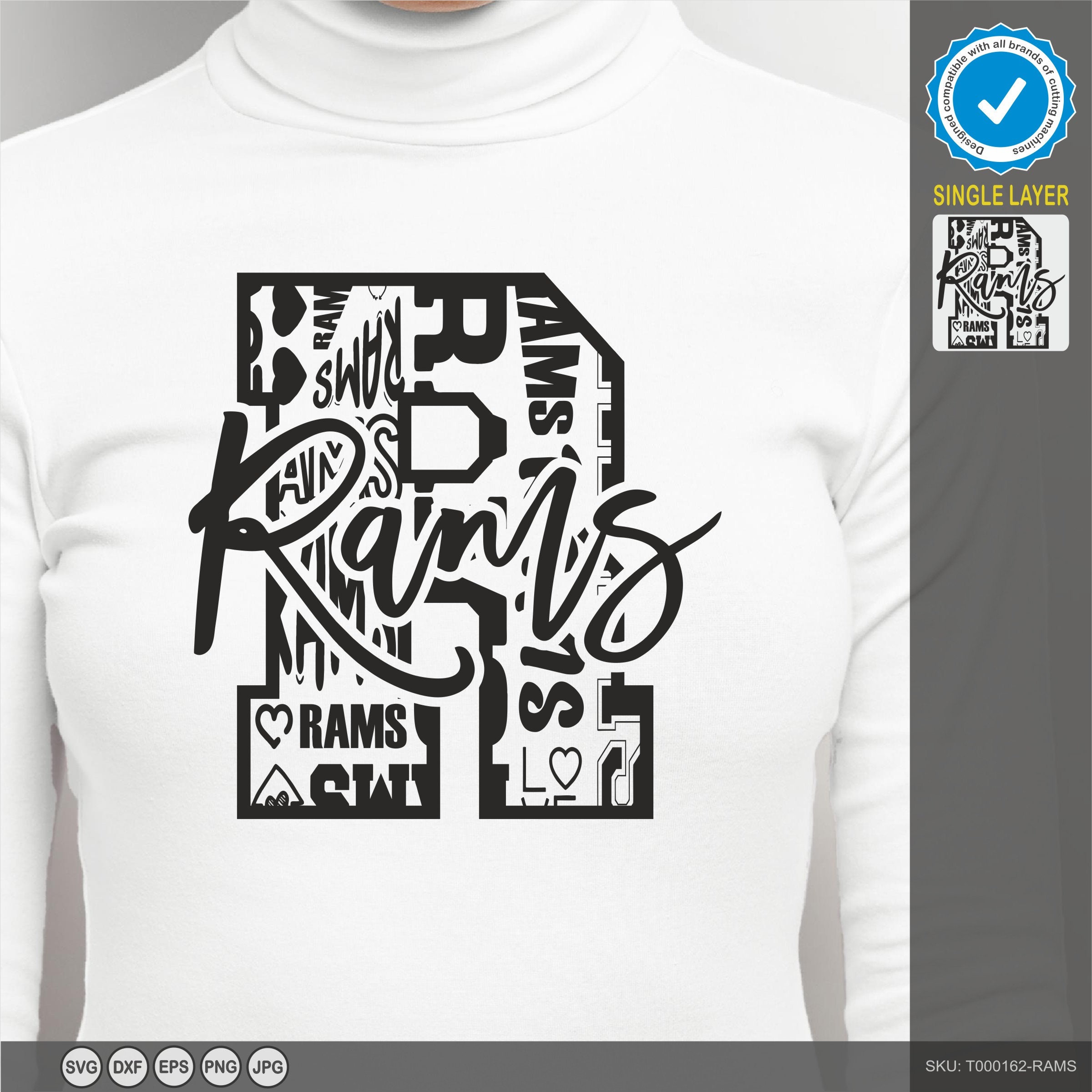 Rams Svg, Rams Typography 4 Sports Svg Mascot Pack, Rams Typography Svg ...