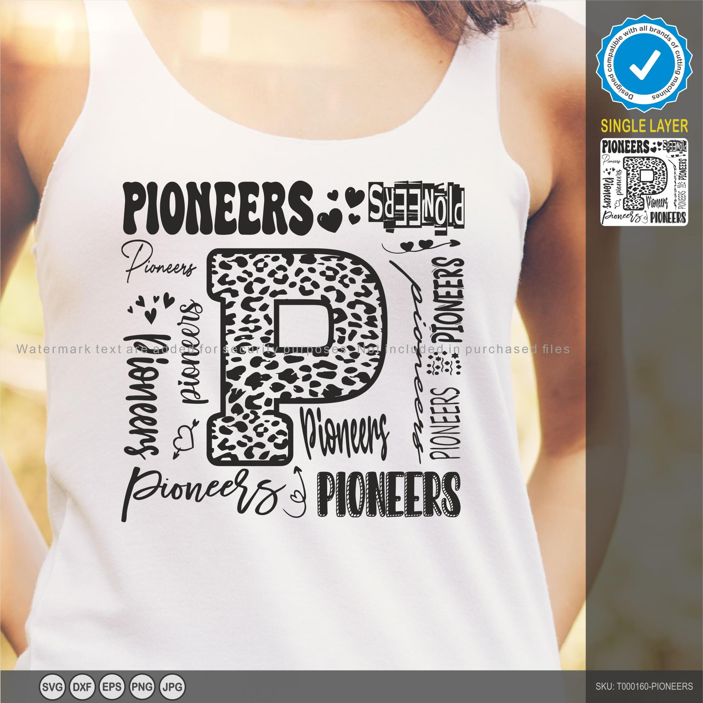 Pioneers Svg, Pioneers Typography 4 Sports Svg Mascot Pack, Pioneers ...