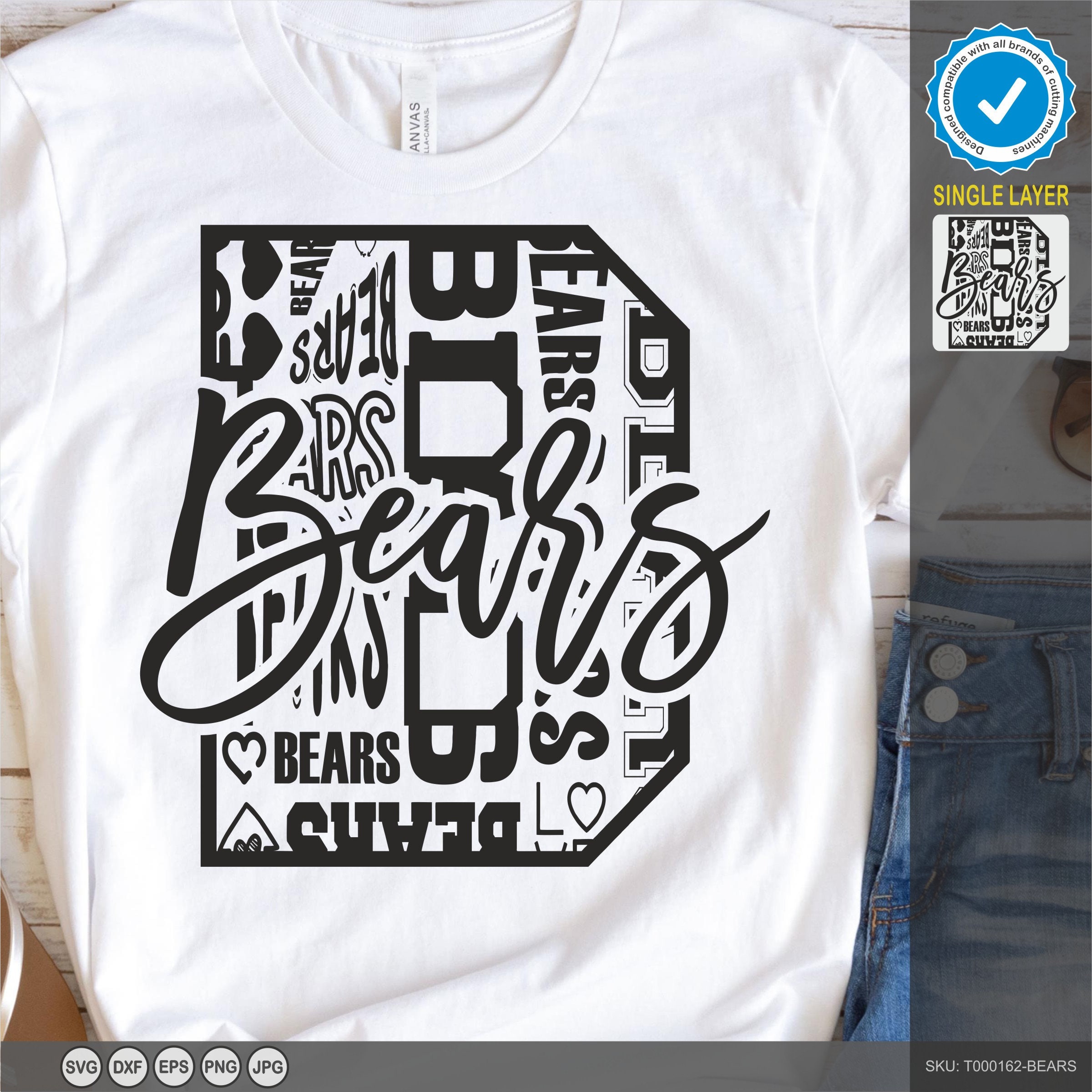 Bears Svg, Bears Typography 4 Sports Svg Mascot Pack, Bears Typography ...