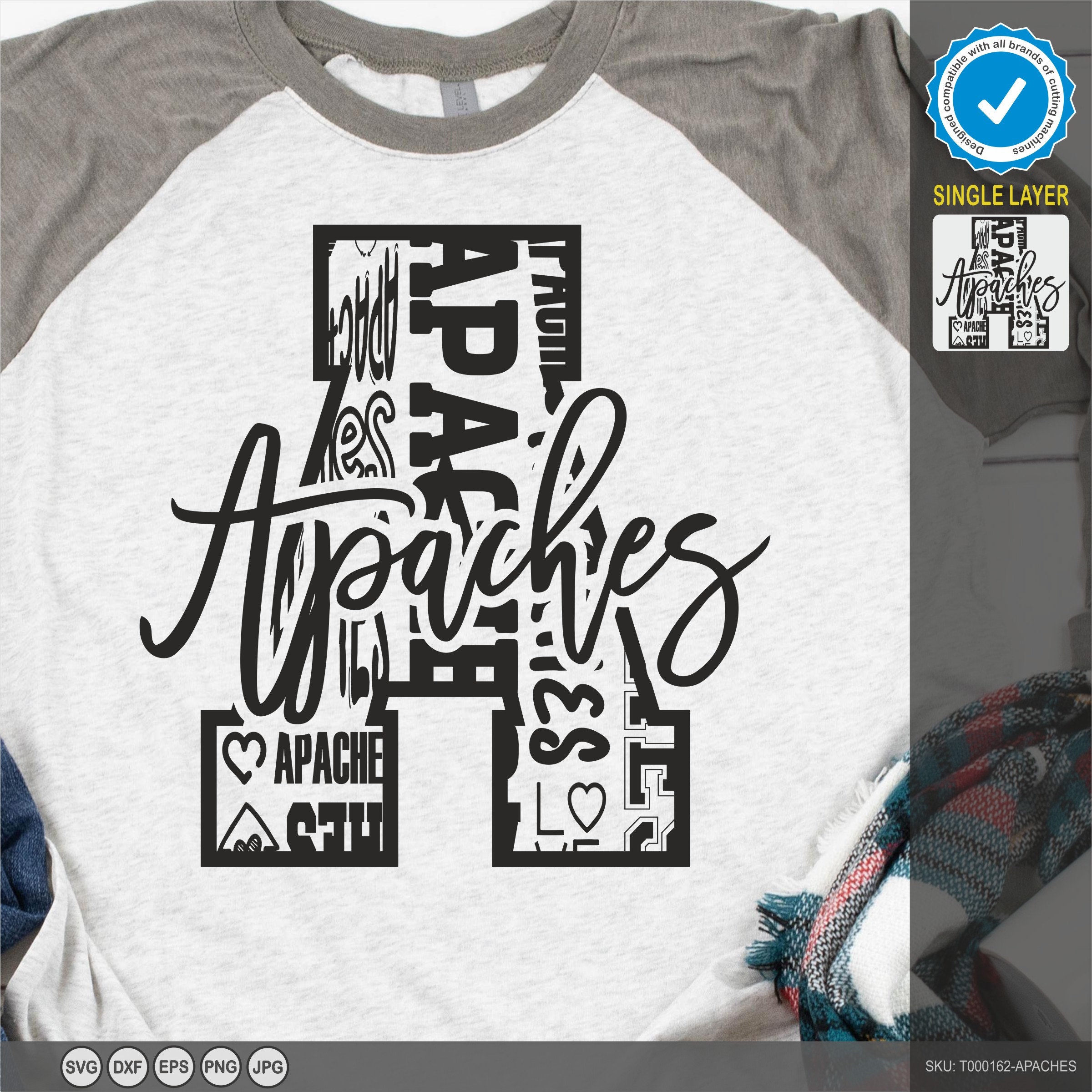 Apaches Svg, Apaches Typography 4 Sports Svg Mascot Pack, Apaches ...