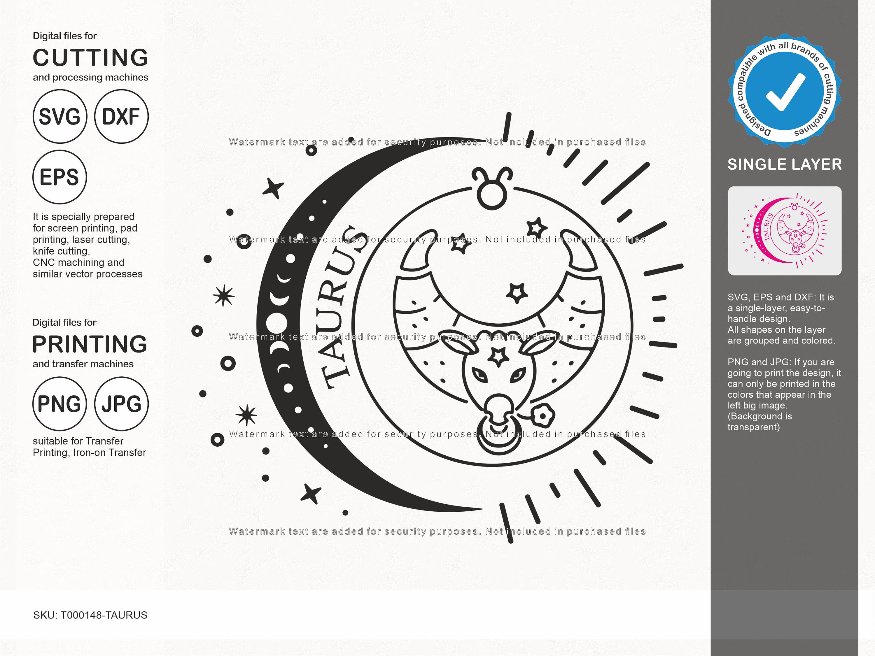 Taurus Svg, Bull Zodiac Symbol Svg, Taurus Zodiac Sign Svg, 9-pack ...