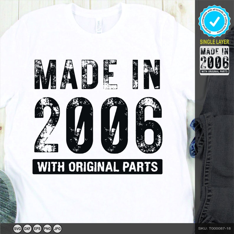 2006 Svg, 18th Birthday Svg, 6-pack 2006 Svg Bundle, Made in 2006 Svg ...