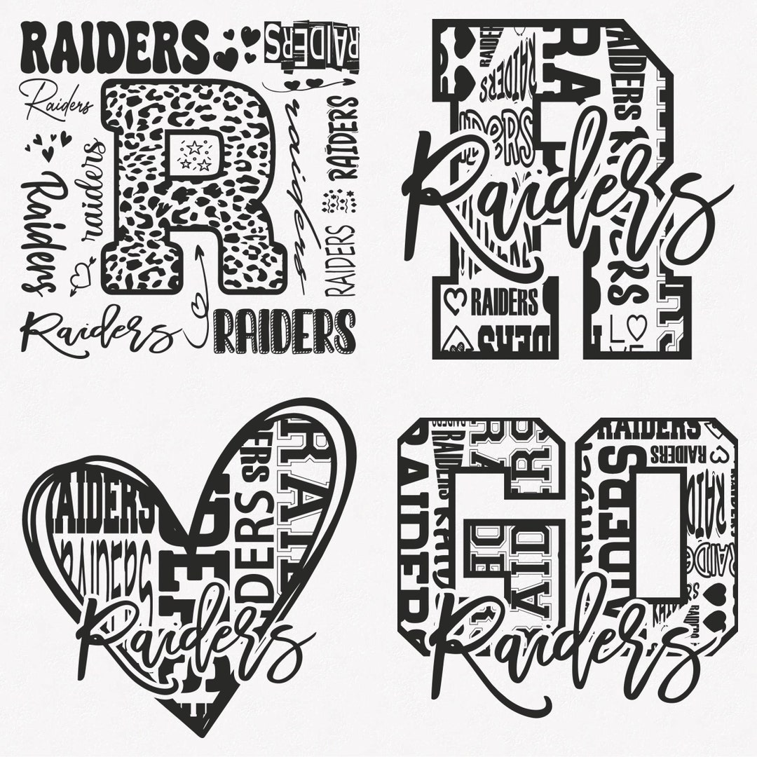 Raiders Svg, Raiders Typography 4 Sports Svg Mascot Pack, Raiders ...