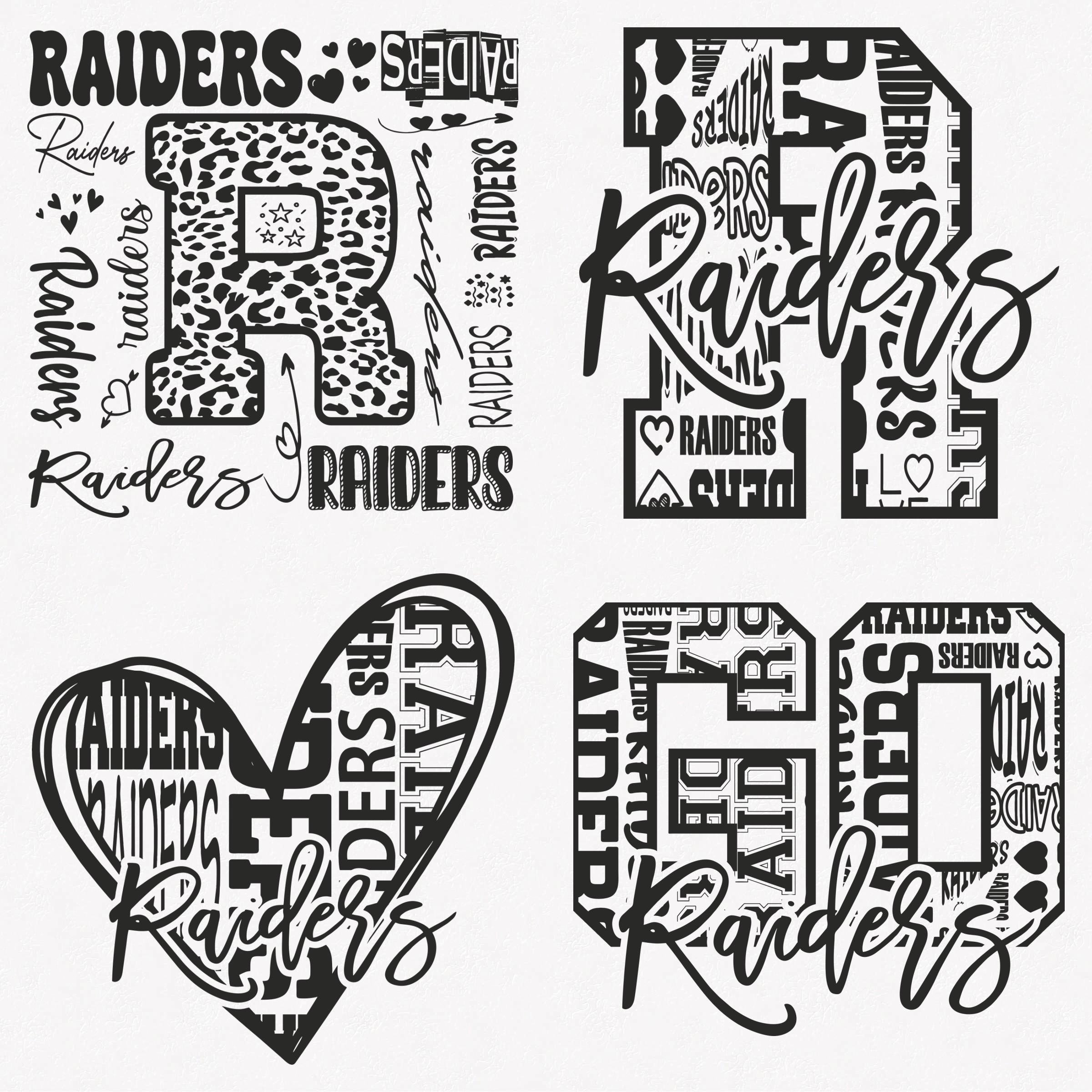 Raiders Svg, Raiders Typography 4 Sports Svg Mascot Pack, Raiders ...