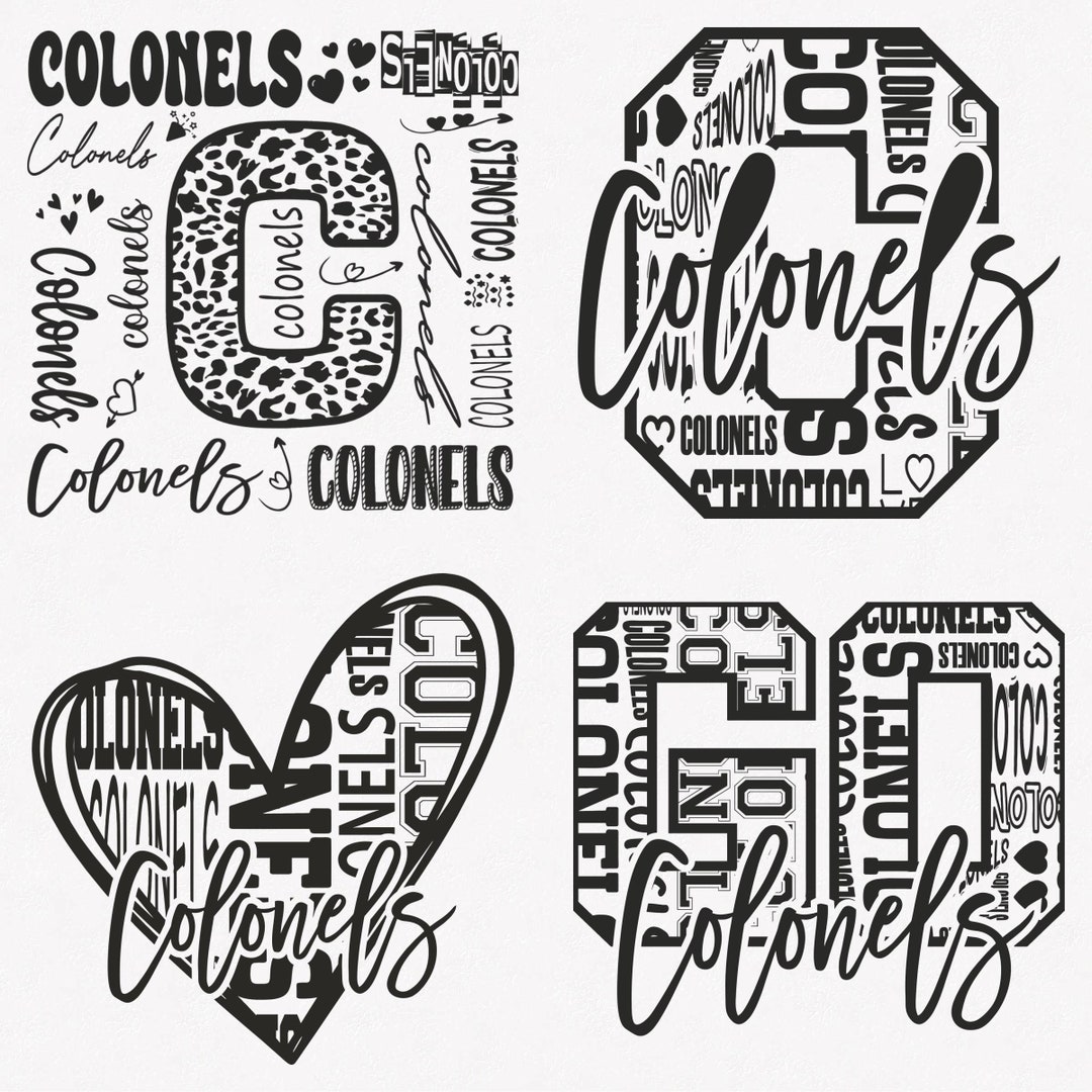 Colonels Svg, Colonels Typography 4 Sports Svg Mascot Pack, Colonels ...