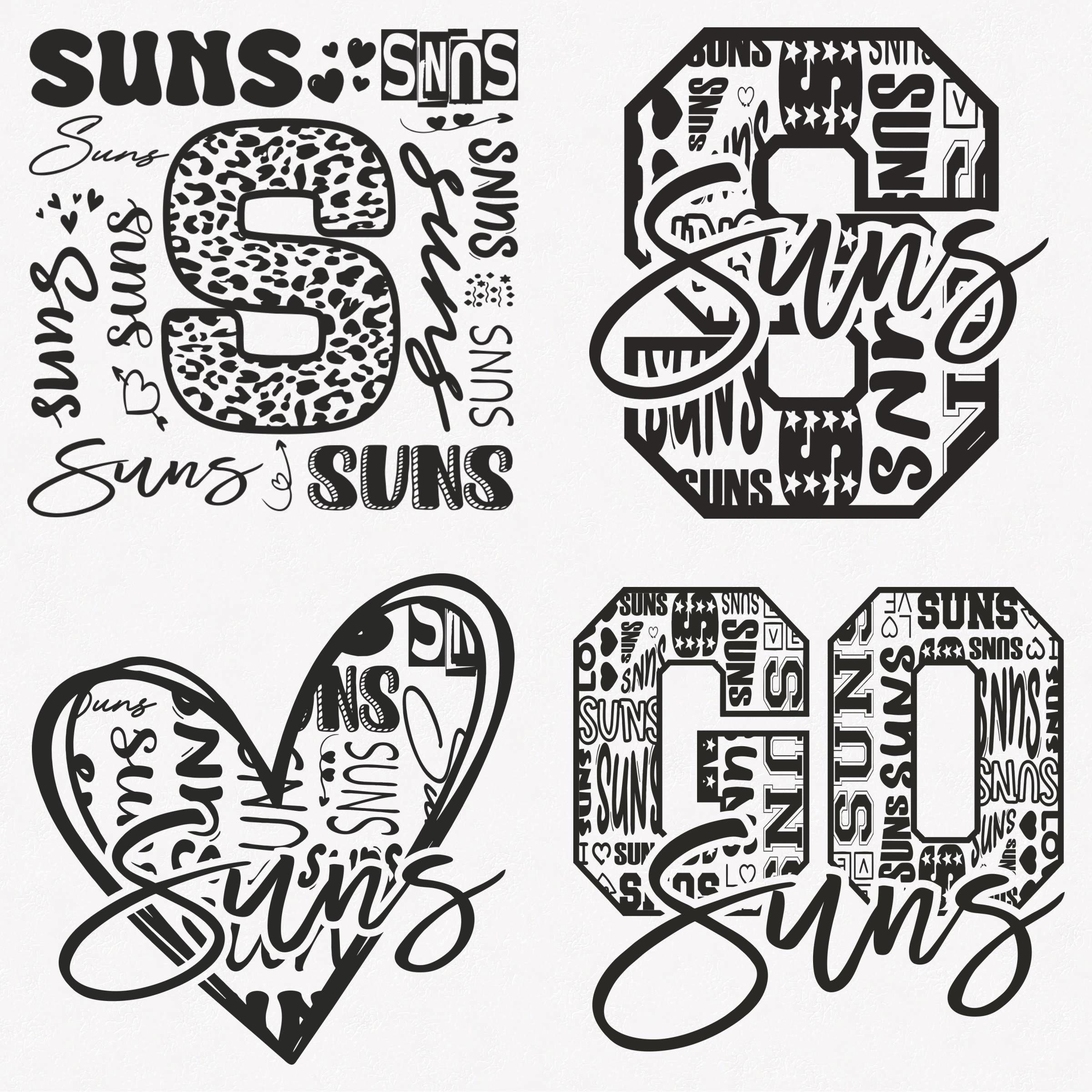 Suns Svg, Suns Typography 4 Sports Svg Mascot Pack, Suns Typography Svg ...