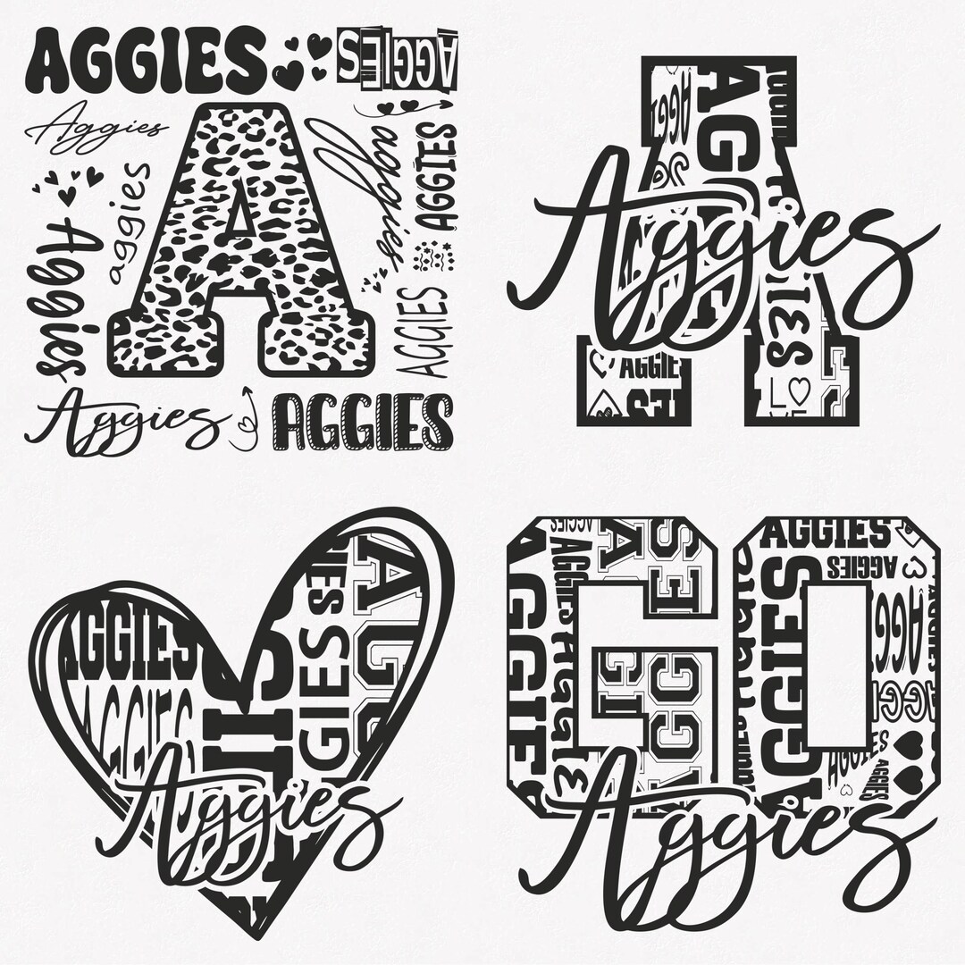 Aggies Svg, Aggies Typography 4 Sports Svg Mascot Pack, Aggies ...