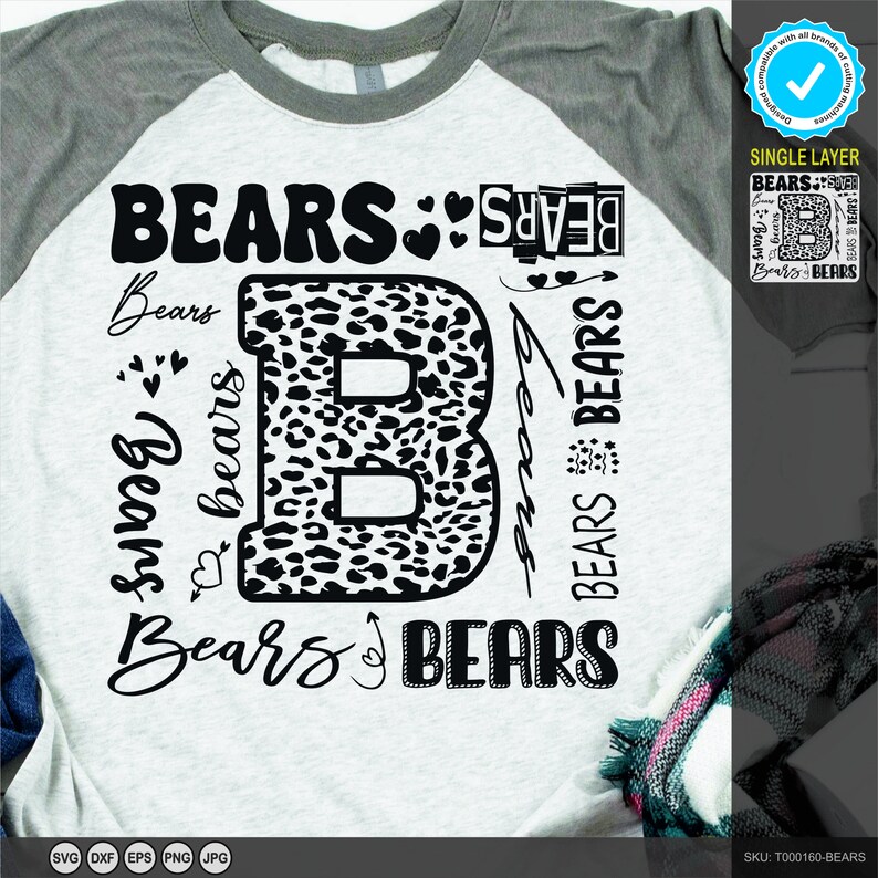 Bears Svg, Bears Typography 4 Sports Svg Mascot Pack, Bears Typography ...