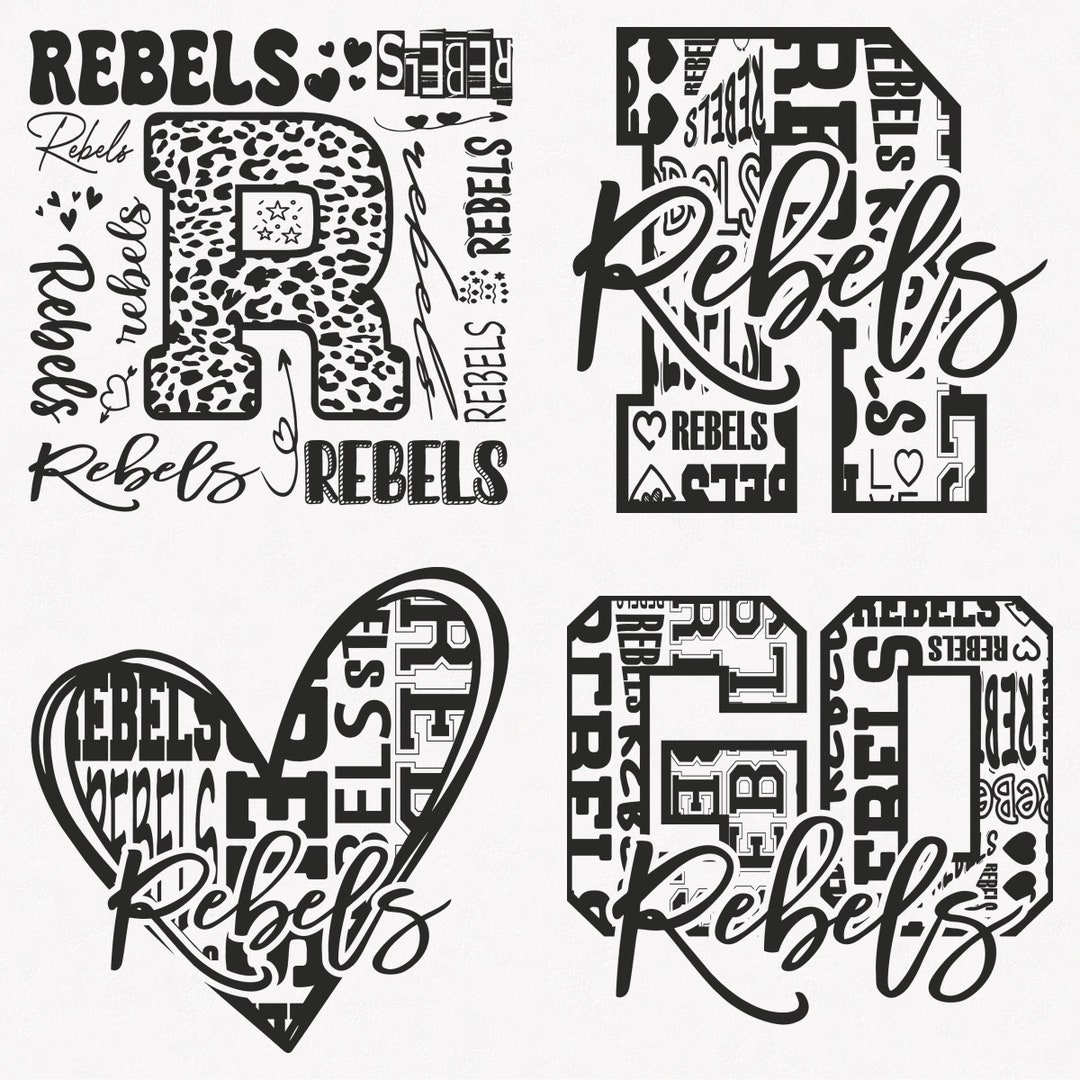 Rebels Svg, Rebels Typography 4 Sports Svg Mascot Pack, Rebels ...