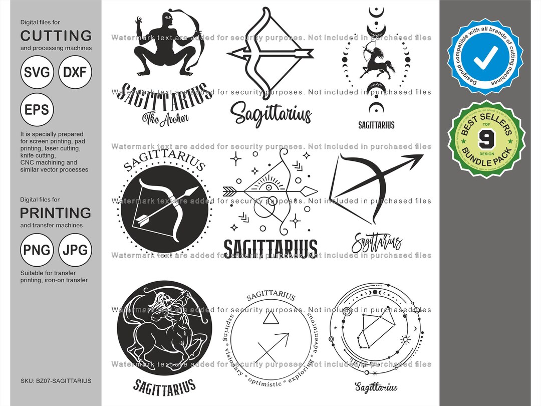 Sagittarius Svg, Archer Zodiac Symbol Svg, Sagittarius Zodiac Sign Svg ...