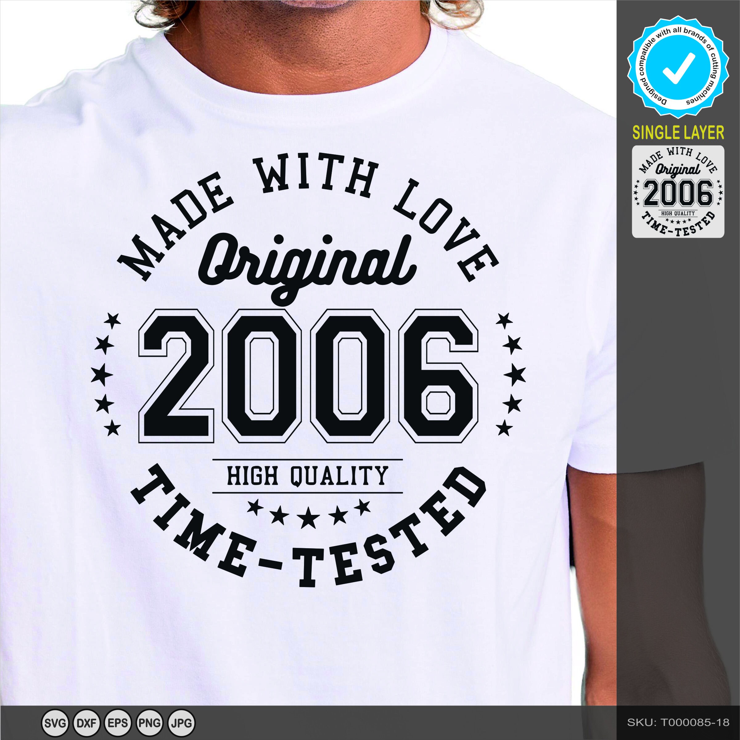 2006 Svg, 18th Birthday Svg, 6-pack 2006 Svg Bundle, Original Rustic ...